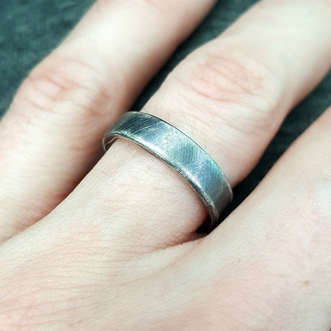 Gun & Bullet Rings Polygonal Rifling Oxidized Silver Bands - Etsy UK