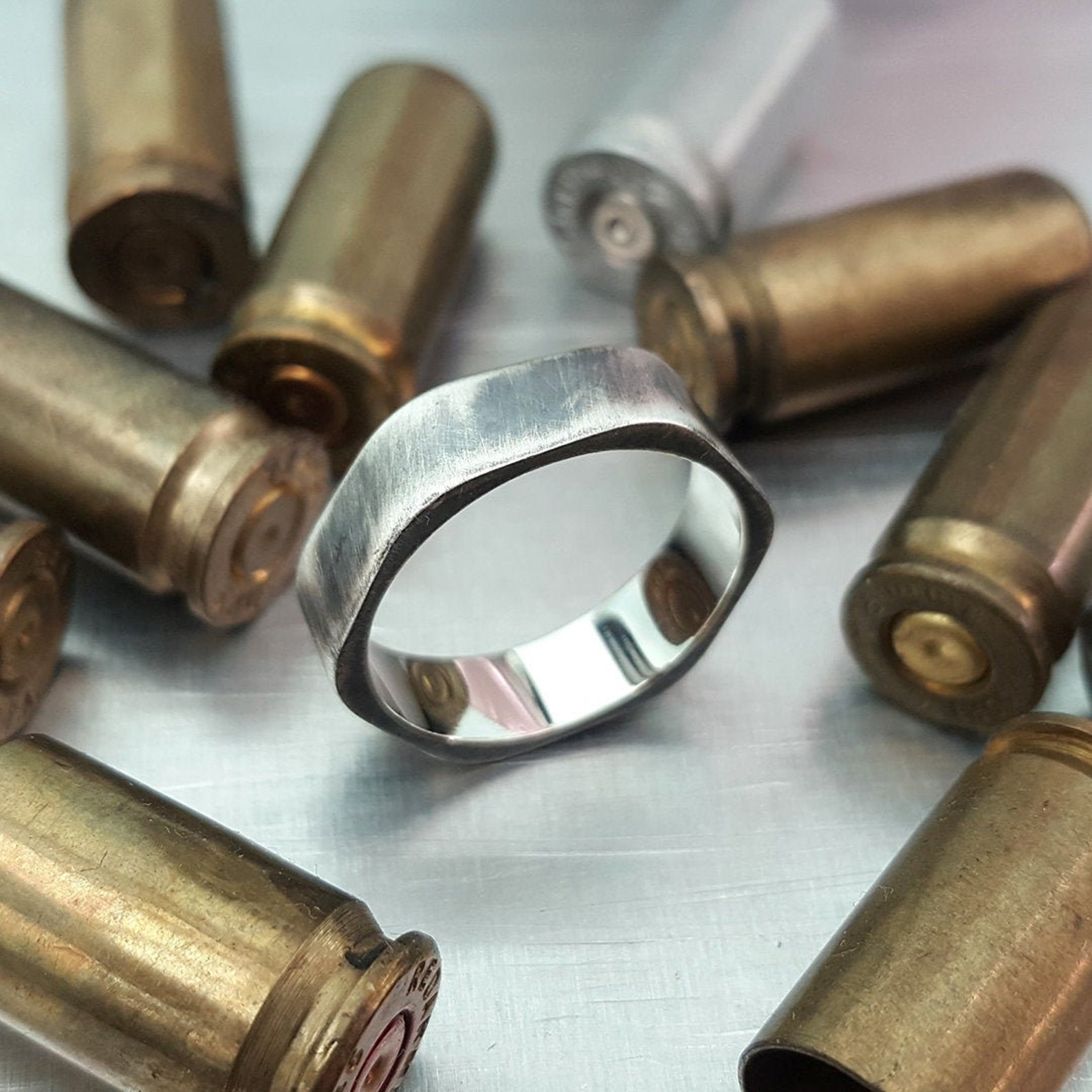 Bullet Ring Polygonal Gun Barrel Rifling Oxidized Silver - Etsy