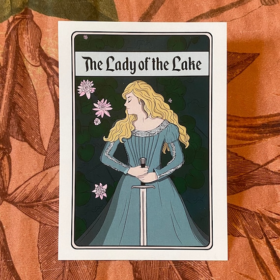 The Lady of the Lake King Arthur Inspired A6 Postcard Art | Etsy