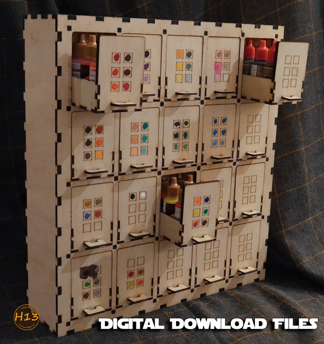 Laser Cut Hobby Paint Storage Rack (apothecary Style), Lightburn Design ...