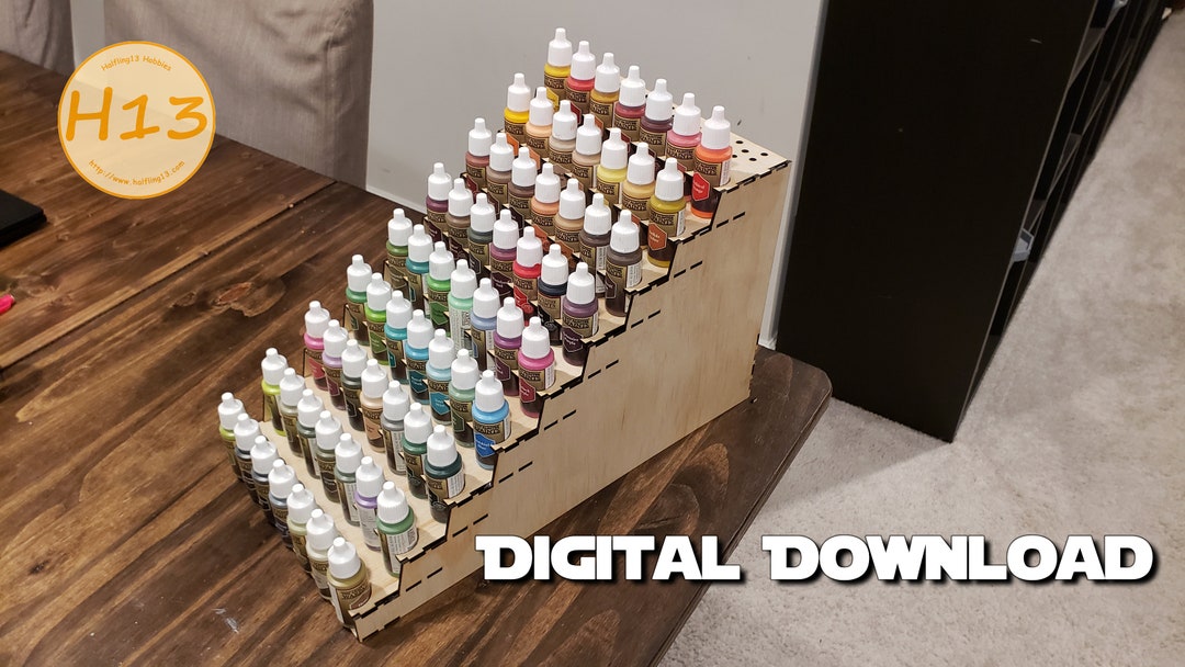 Laser Cut Hobby Paint Storage Rack, Lightburn Design Plans - Etsy