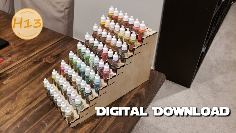 Laser Cut Hobby Paint Storage Rack Lightburn Design Plans - Etsy
