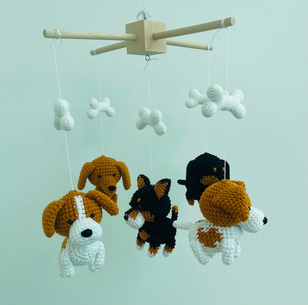 Dog Baby Mobile, Dog Crochet Mobile, Baby Mobile Labrador Puppy Gnag ...