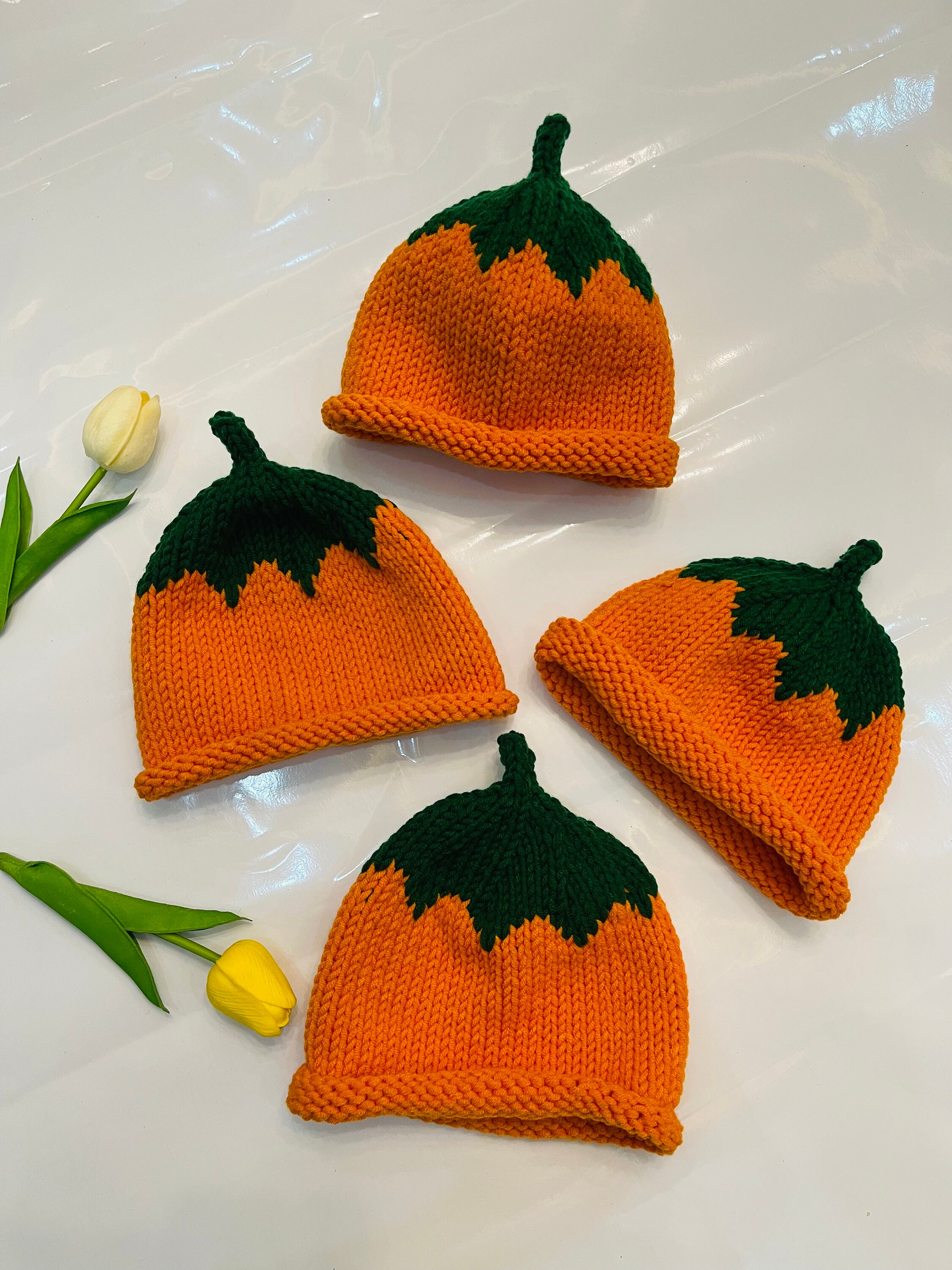 Carrot Top Hat, Pumpkin Crochet - Toddler Vegetable Hat - 1-3 Years Old ...