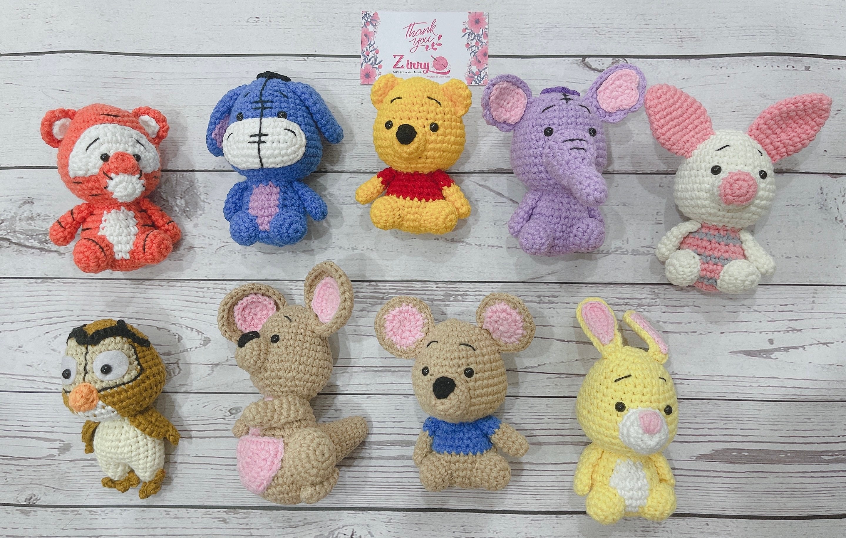 Winnie the Pooh and Friends is 100% Handmade With Pendant Wool Doll ...