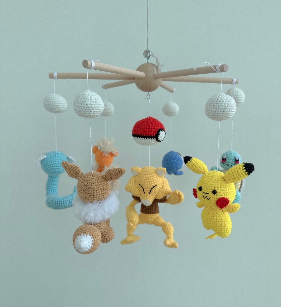 Custom Baby Mobile Pokemon , Chikorita, Crochet Pokemon Mobile ...