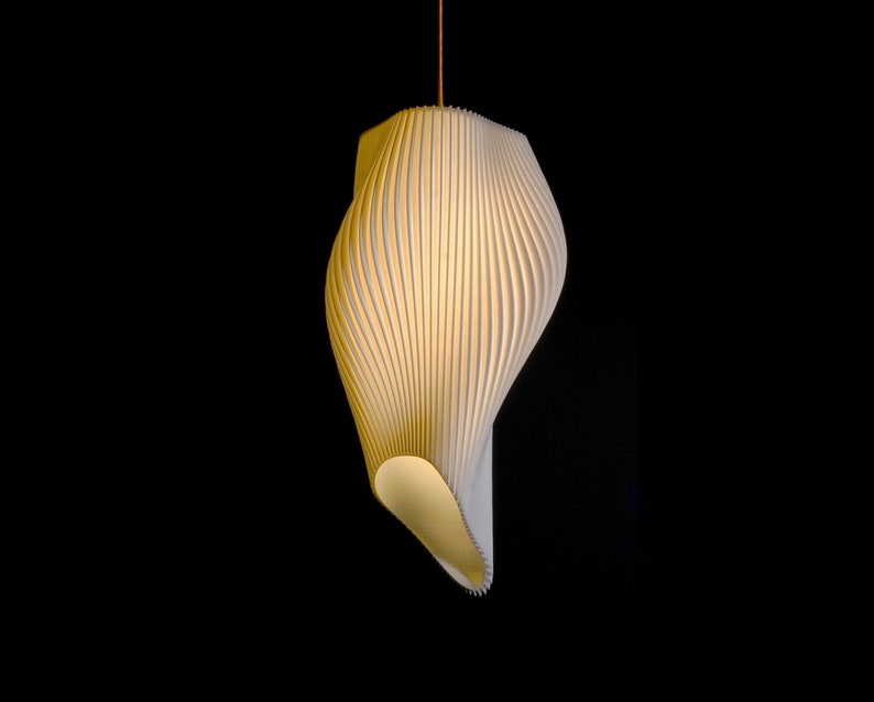 Long Wave Pendant Light – Bespoke Sculptural Ceiling Fixture in ...