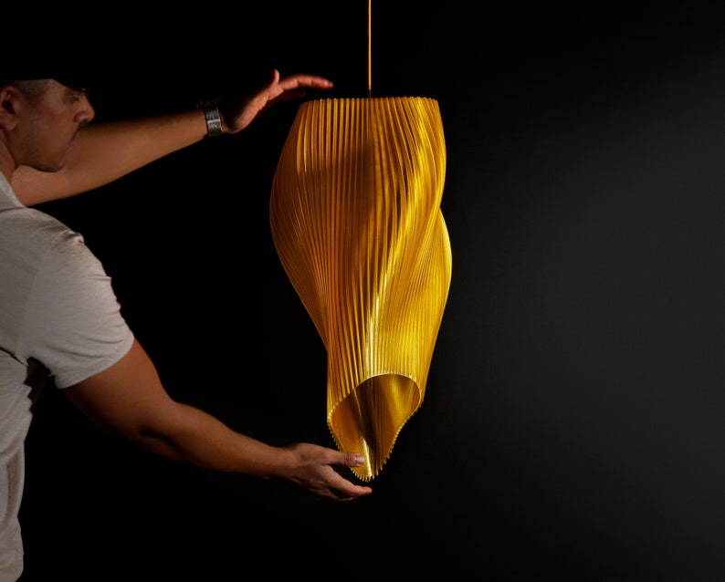 Sunset Gold Wave Ceiling Lighting: High End Luxury Light Fixture - Etsy