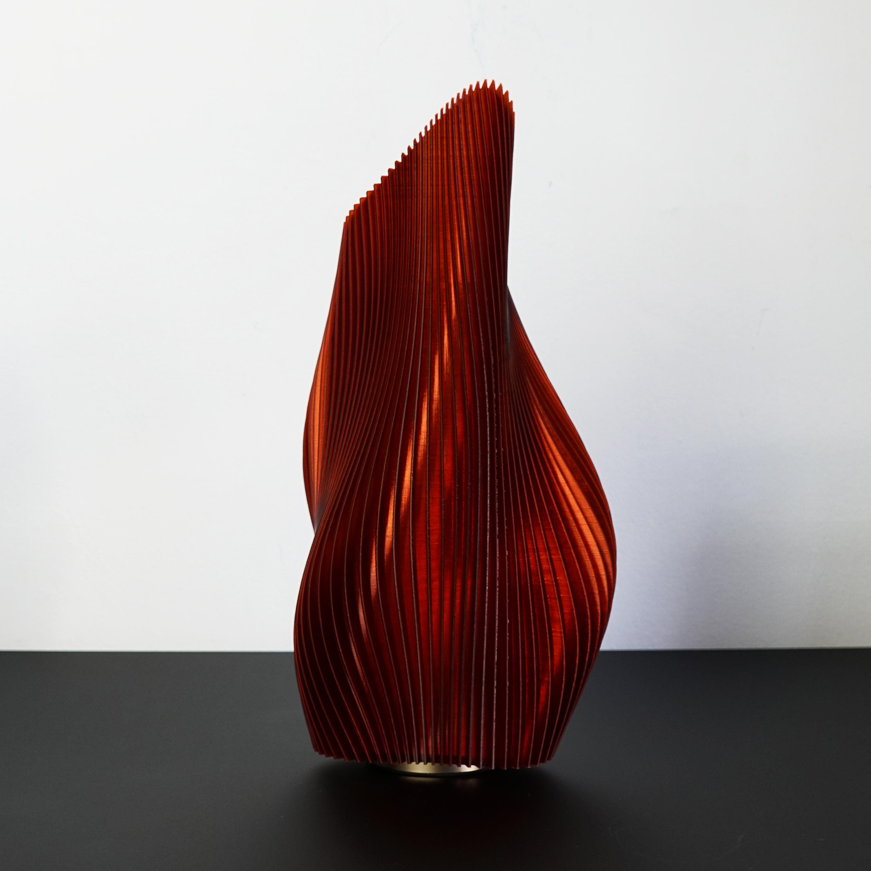 Long Amber Orange Wave Desk Lamp, Table Lamp H46cm X W28cm - Etsy