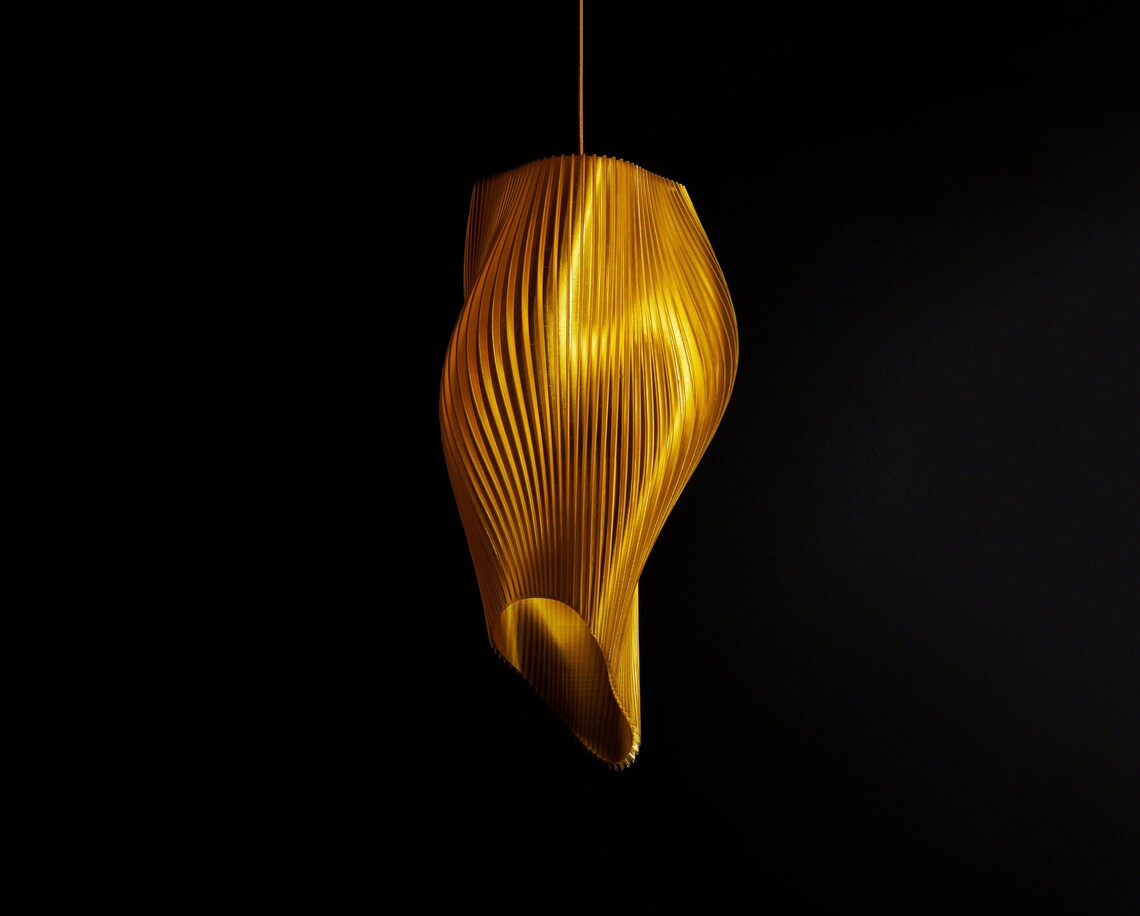 Sunset Gold Wave Ceiling Lighting: High End Luxury Light Fixture - Etsy