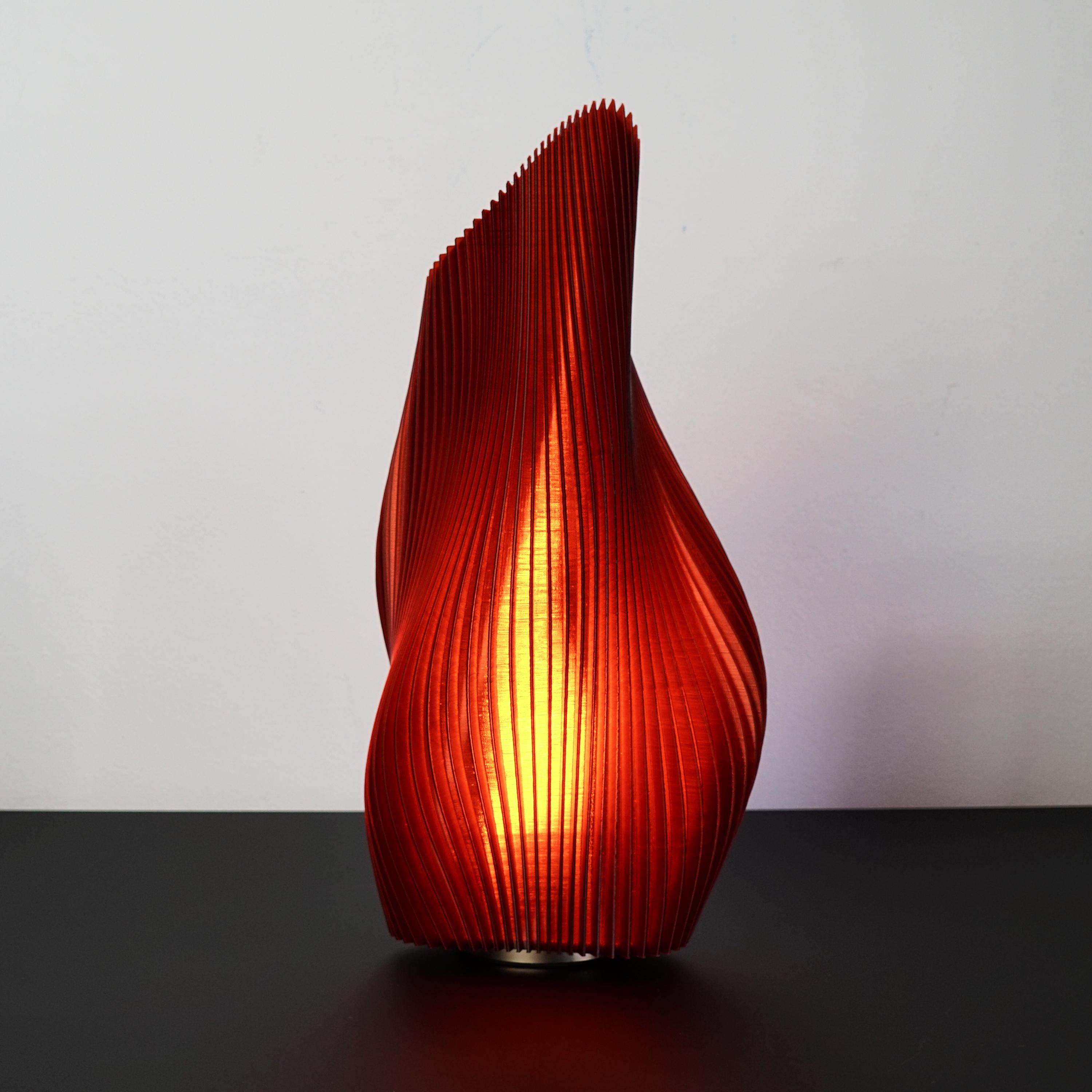 Long Amber Orange Wave Desk Lamp, Table Lamp H46cm X W28cm - Etsy