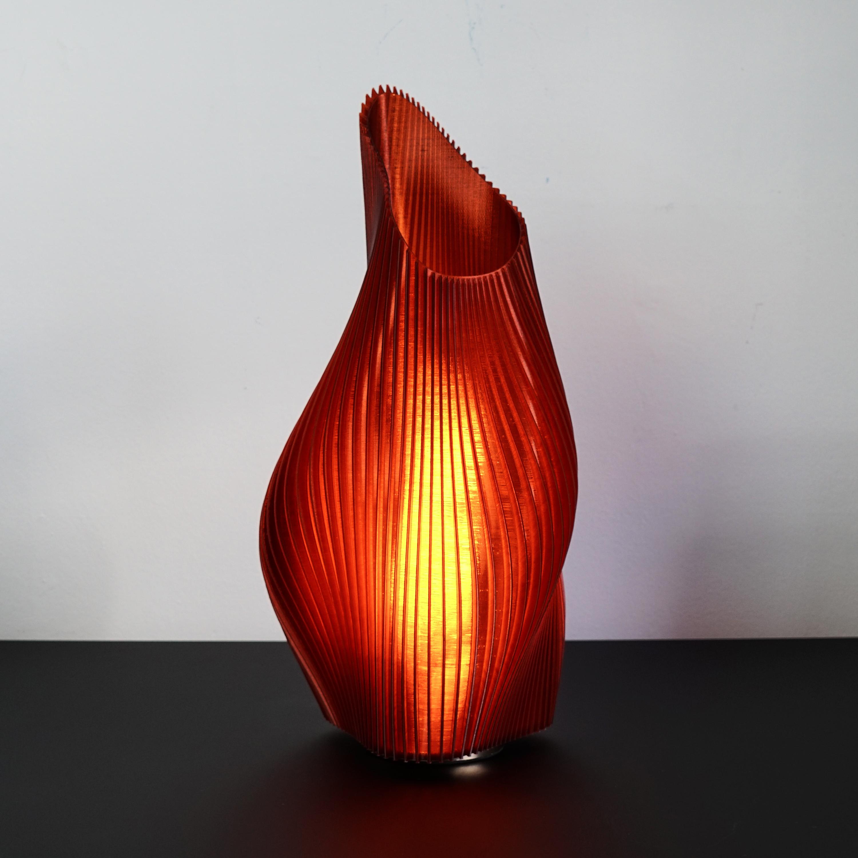 Long Amber Orange Wave Desk Lamp, Table Lamp H46cm X W28cm - Etsy