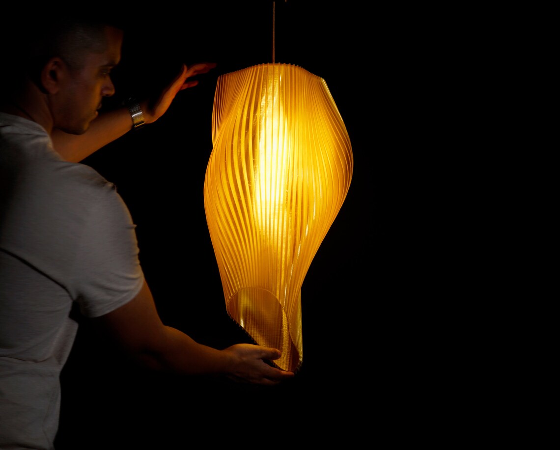 Sunset Gold Wave Ceiling Lighting: High End Luxury Light Fixture - Etsy