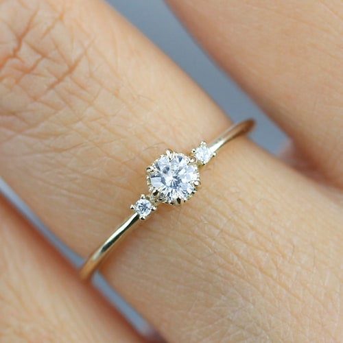 Engagement Rings Simple Simple and Minimalist Engagement | Etsy