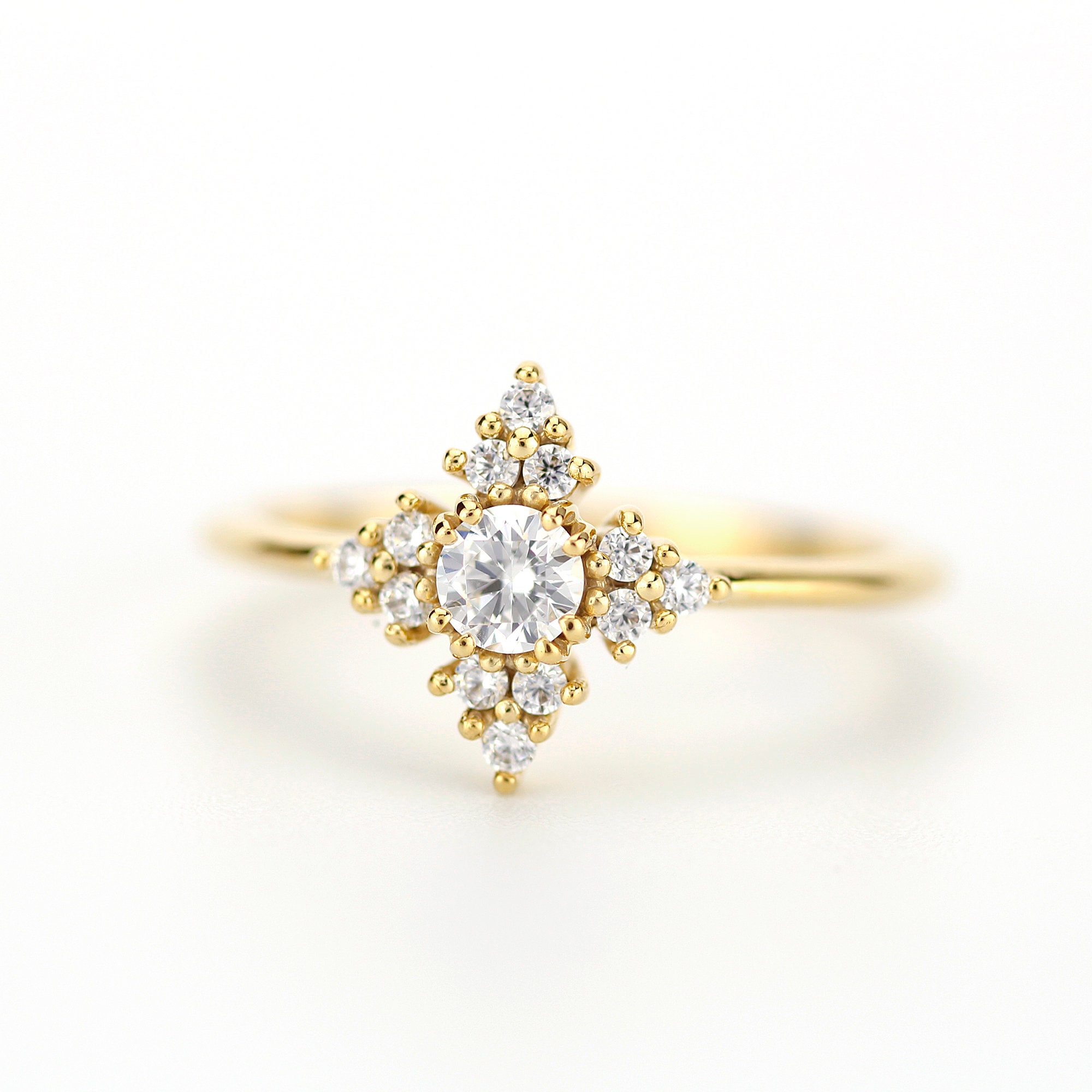 Diamond engagement ring snowflake ring unique engagement | Etsy