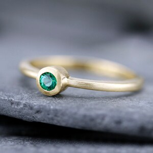 Engagement Ring, Simple Engagement Ring, Emerald Ring, Minimalist ...