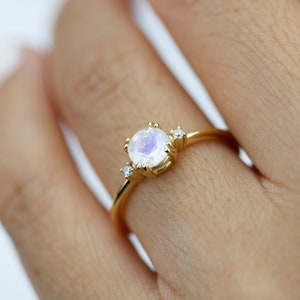 Moonstone Engagement Ring, Simple Engagement Ring, Minimalist ...