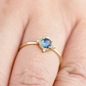 Simple Engagement Ring, Engagement Ring, Blue Topaz Engagement Ring ...