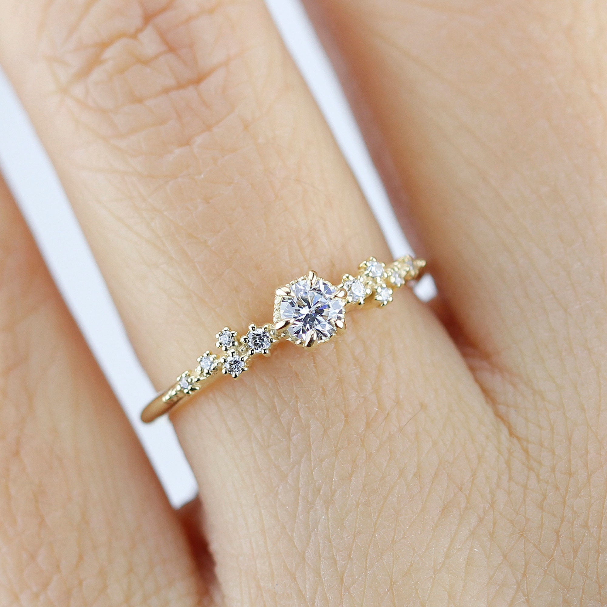 Engagement Rings Simple Simple And Minimalist Engagement Etsy
