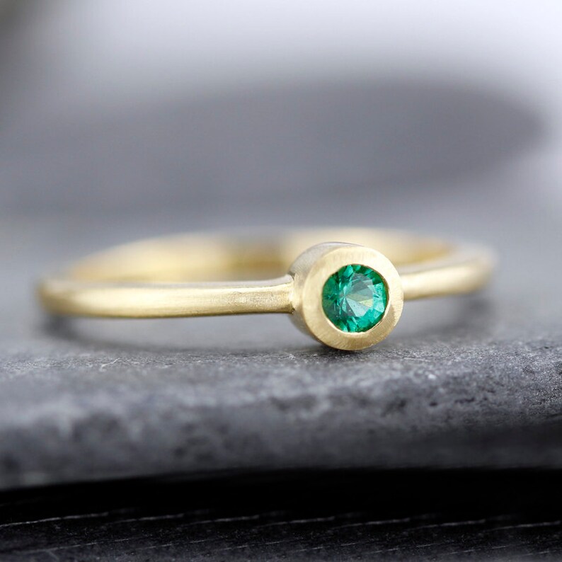Engagement Ring Simple Engagement Ring Emerald Ring - Etsy