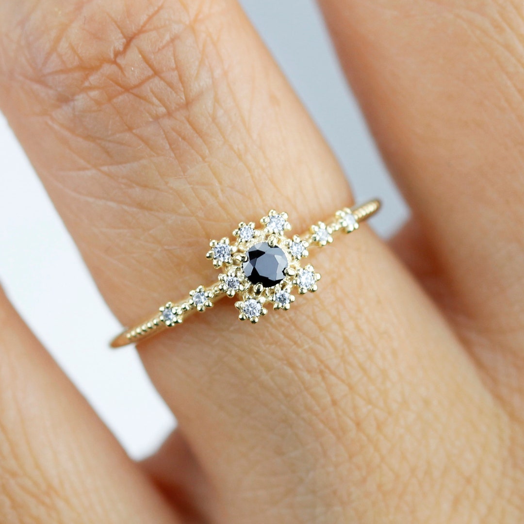 Simple Engagement Ring With Square Halo, Square Ring Engagement Simple ...