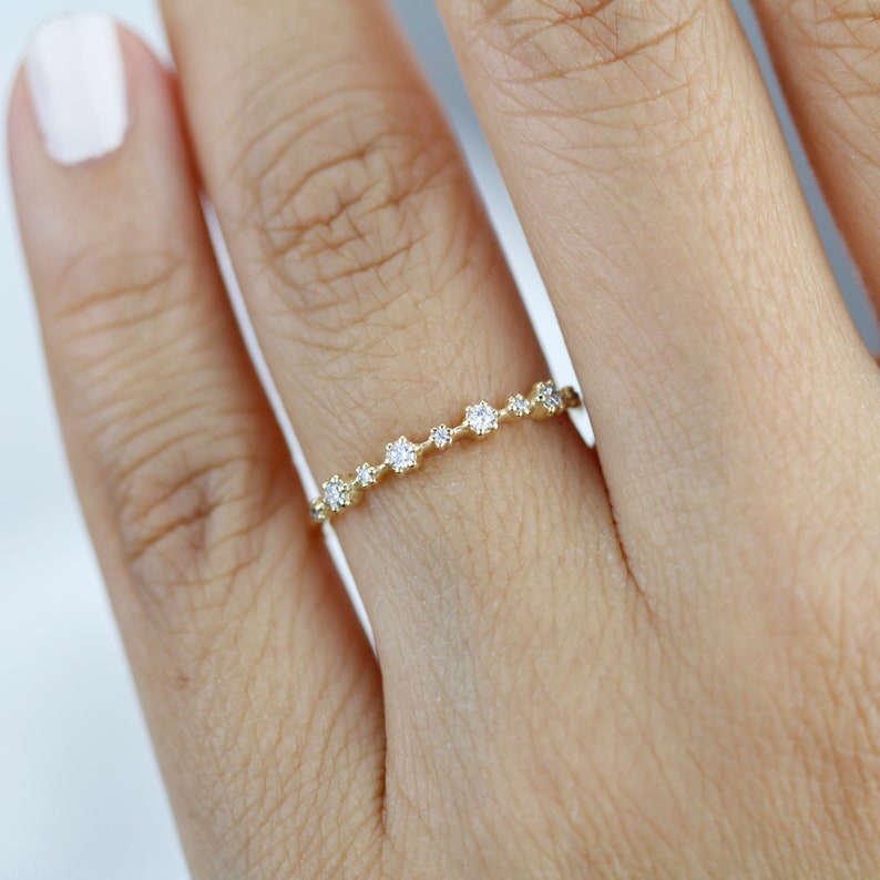 Stackable Diamond Wedding Bands for Women Eternity Rings - Etsy