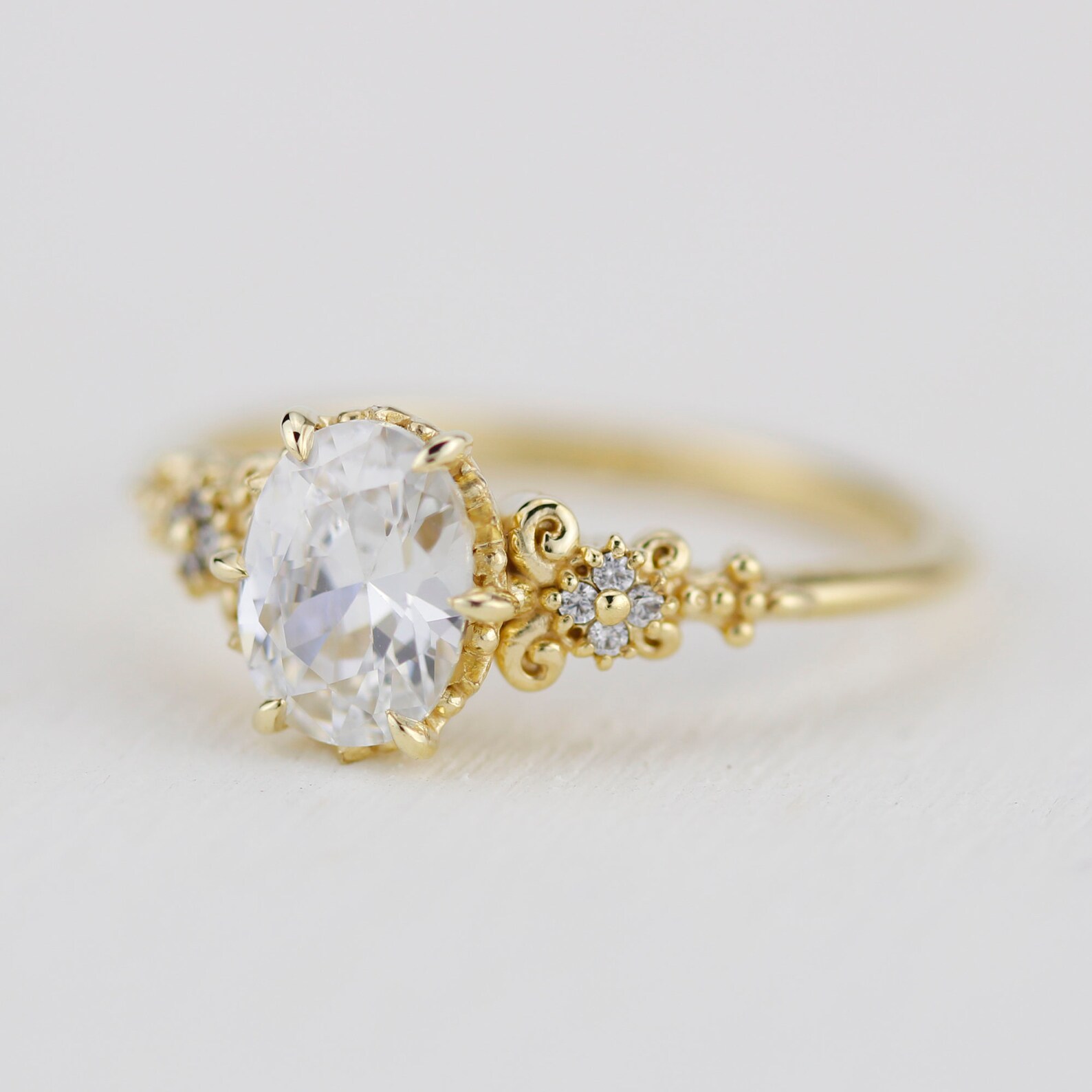 Oval Moissanite Engagement Ring Oval Moissanite Engagement - Etsy