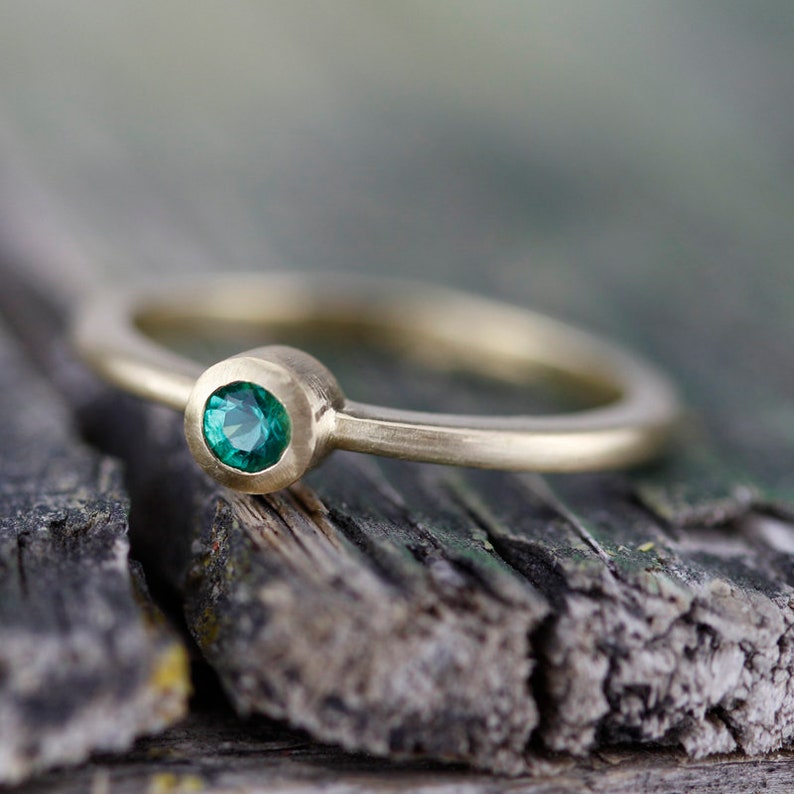 Engagement Ring Simple Engagement Ring Emerald Ring - Etsy
