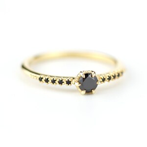 Simple Engagement Ring, Black Diamond Engagement Ring, Black Diamond ...