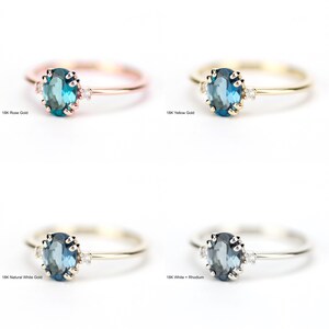 Simple Engagement Ring, London Blue Topaz Engagement Ring, Oval ...