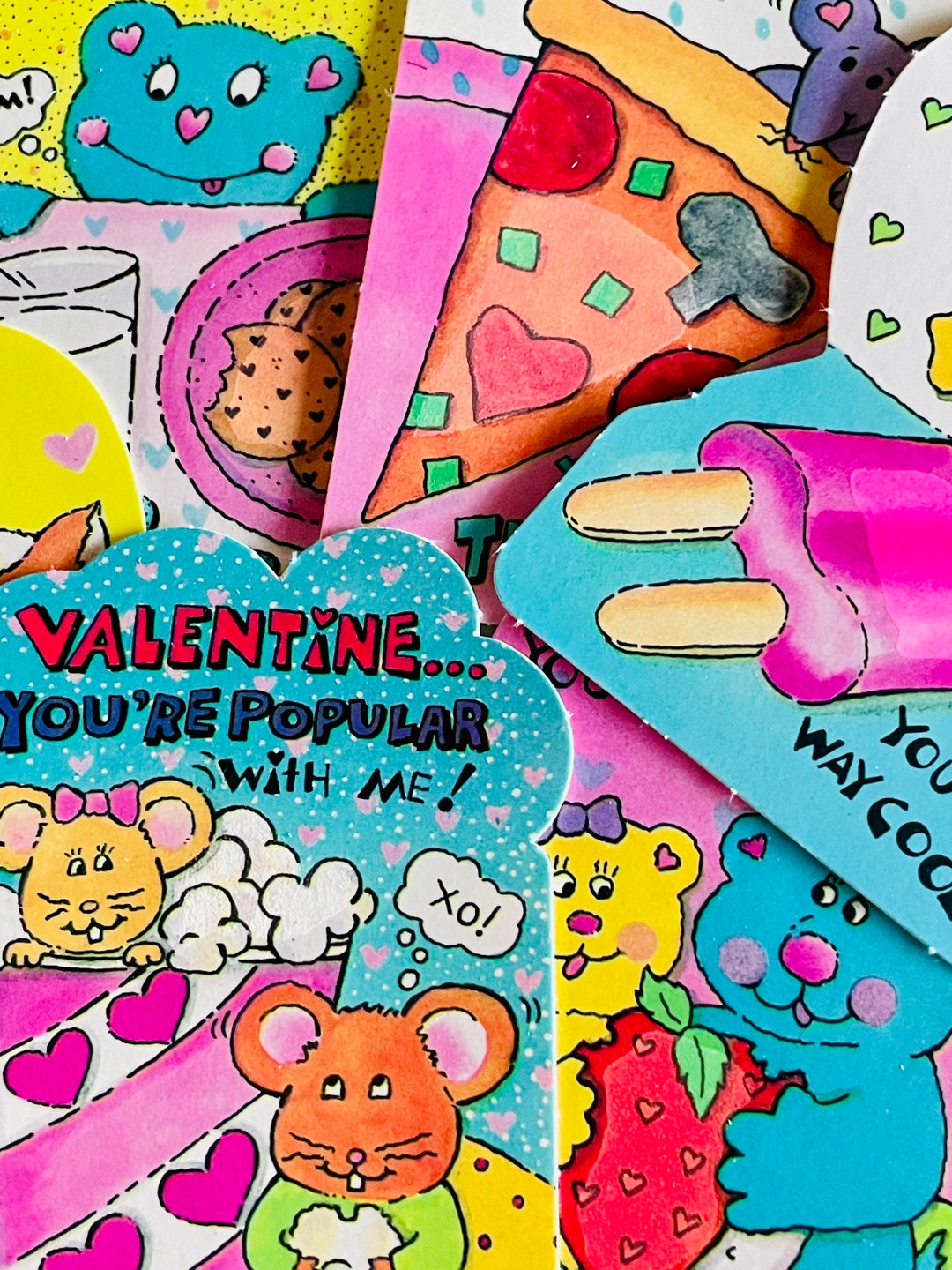 Ensemble complet de 6 cartes de Saint-Valentin parfumées Avon 1989 ...