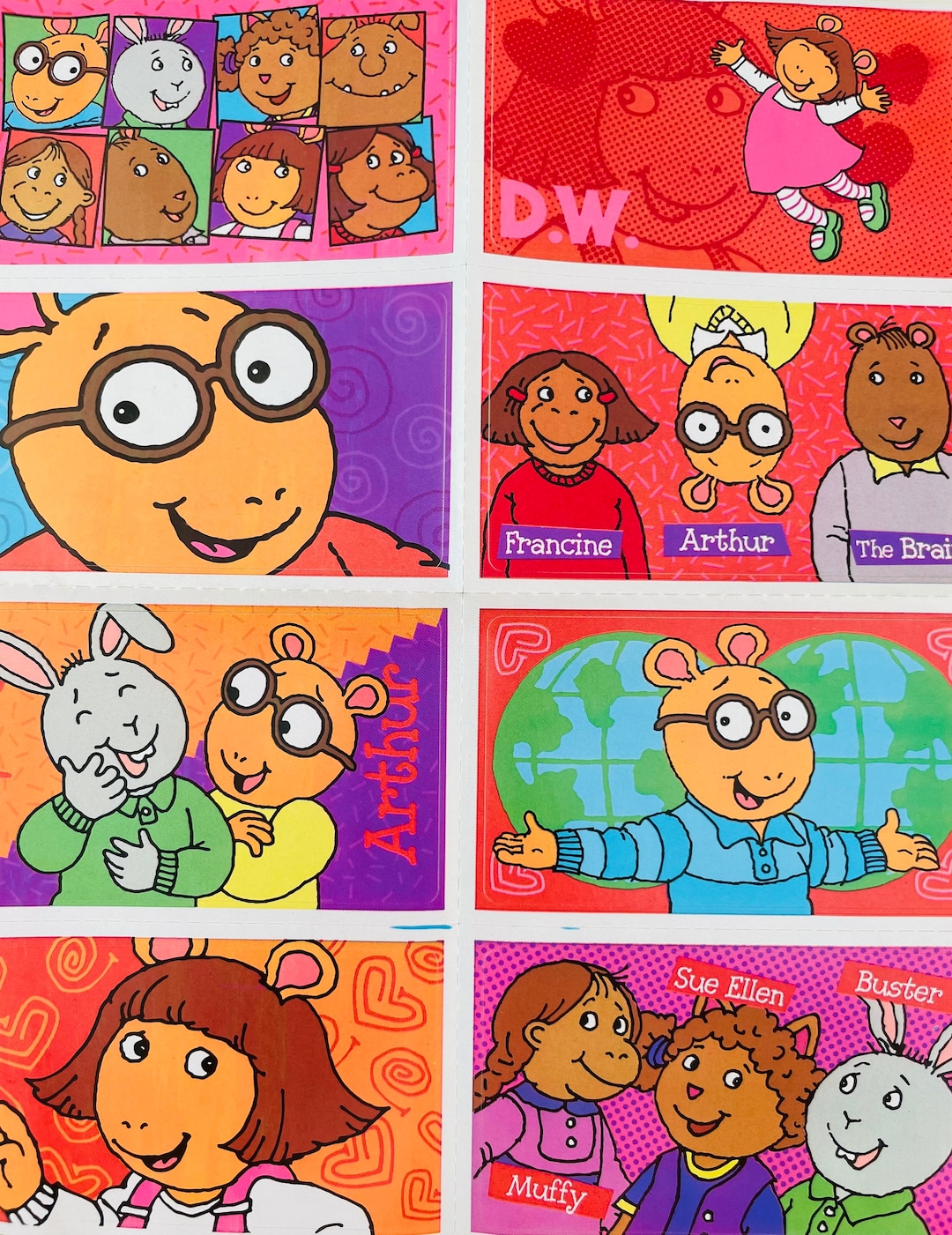 1999 Arthur Complete Set of 8 Sticker Valentines Day Cards - Etsy