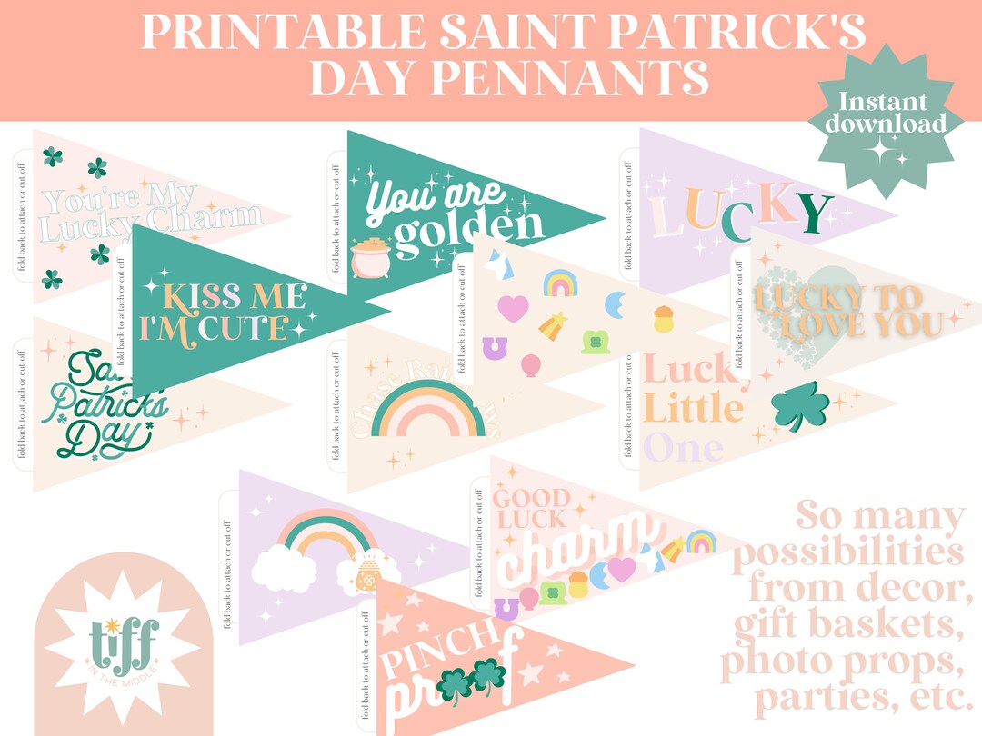 Saint Patrick's Day Pennant Flags • Saint Patrick's Day Decor • Saint ...