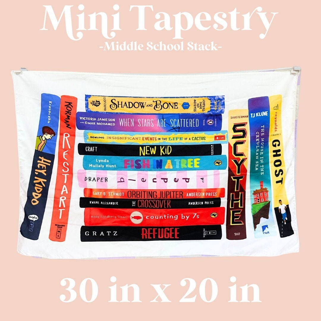 MINI Middle School Book Stack Tapestry - Etsy