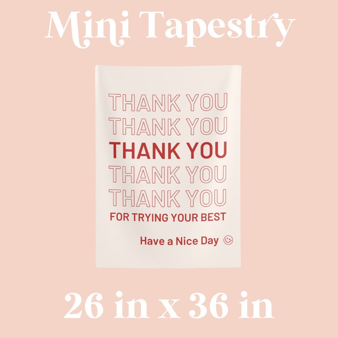 Thank You for Trying Your Best Tapestry, Teacher Decor, Classroom ...