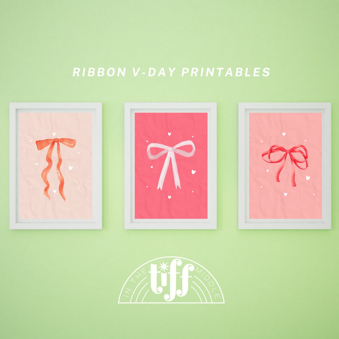 Ribbon Valentine's Day Printable, V-day Printable, Playroom Decor ...