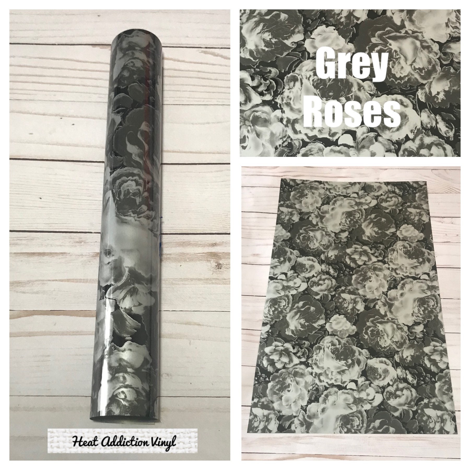 Rose Floral Printed HTV Vintage Flowers Rose Pattern Heat | Etsy