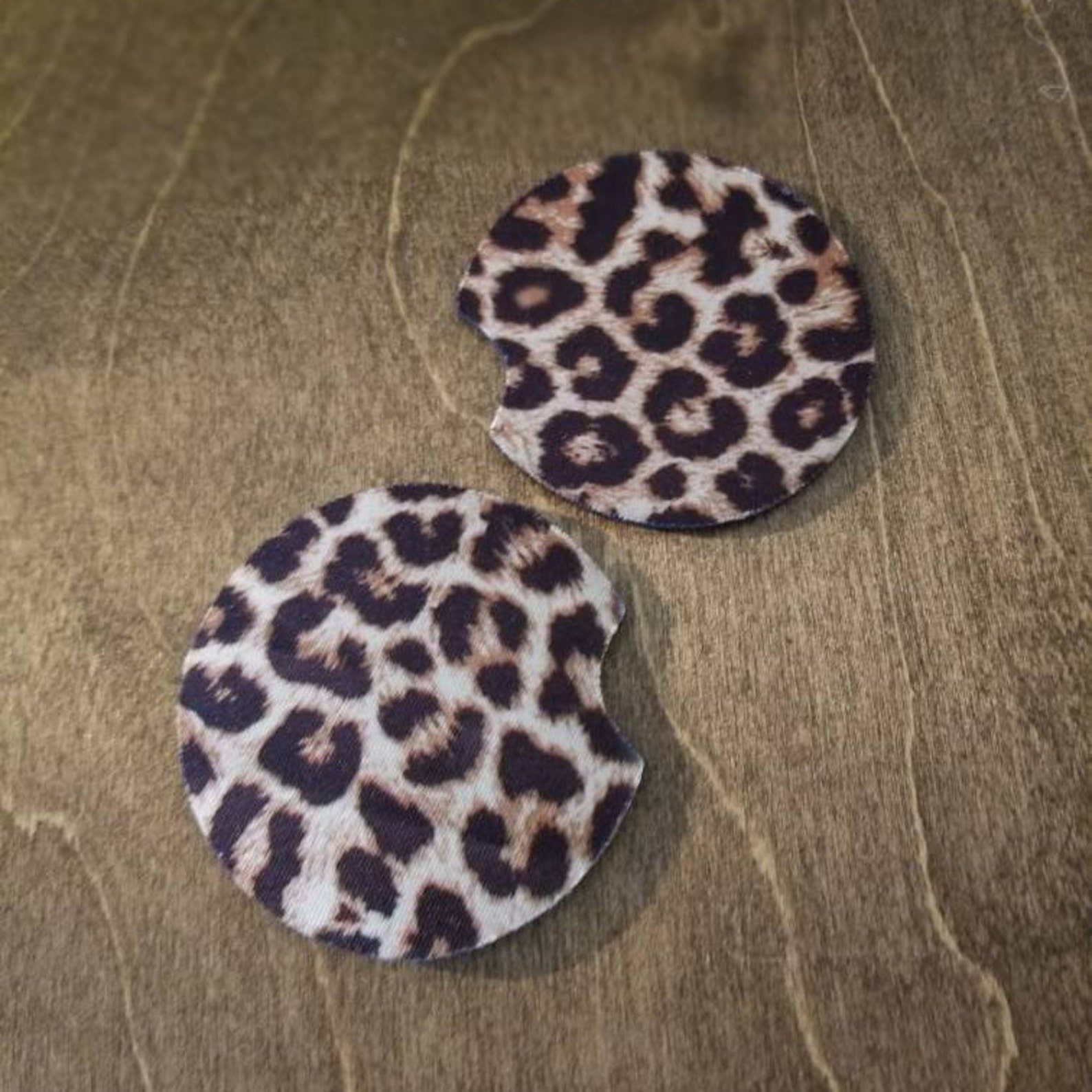 Car Coasters // Leopard Print Car Coasters // Set of 2 // - Etsy