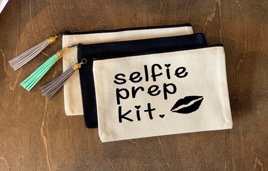 Selfie Prep Kit Bag //makeup Canvas Bag // Personalized Makeup - Etsy