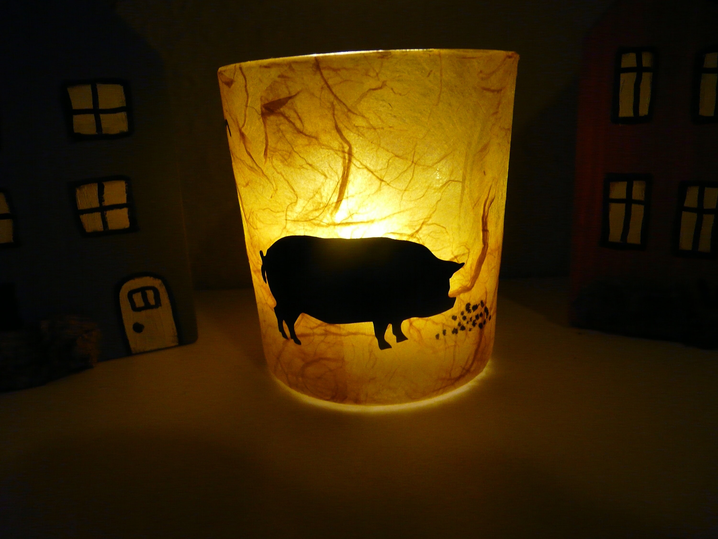 Pig Lamp Pig Lamp Lantern Table Lamp for String Lights Candle - Etsy UK