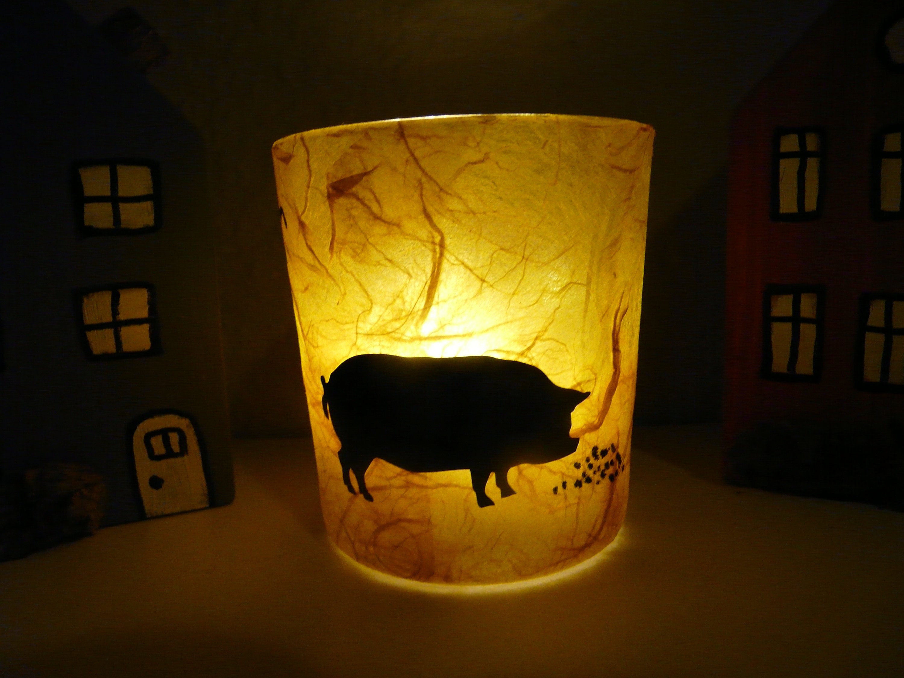 Pig Lamp Pig Lamp Lantern Table Lamp for String Lights Candle - Etsy UK