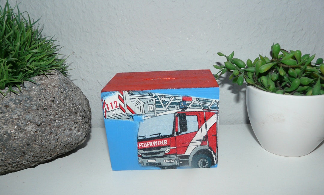 Cute Money Box Fire Department Fire Engine Storage Box Birthday Party ...