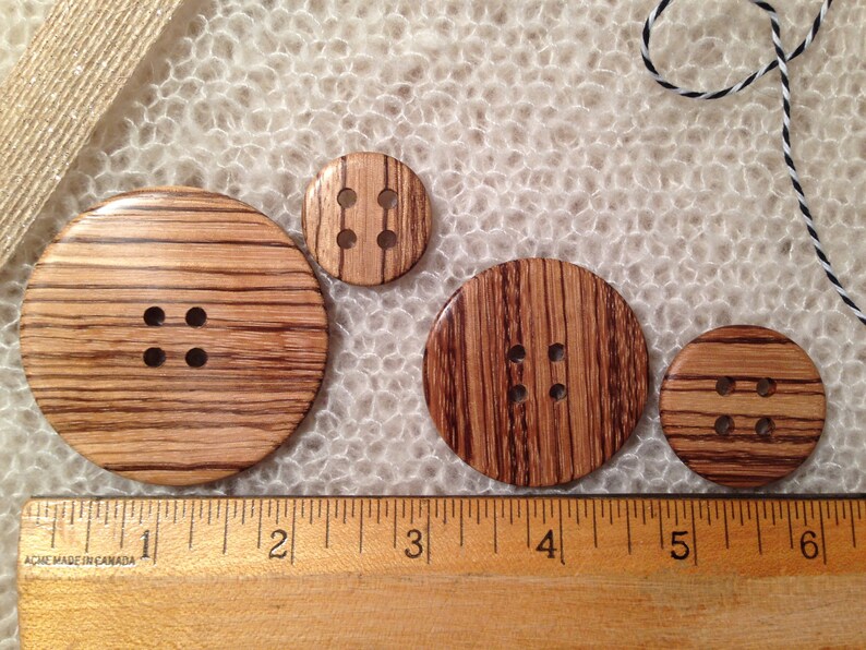 Wooden Buttons, Exotic Wood Buttons, Zebrawood Buttons, Wood Buttons ...