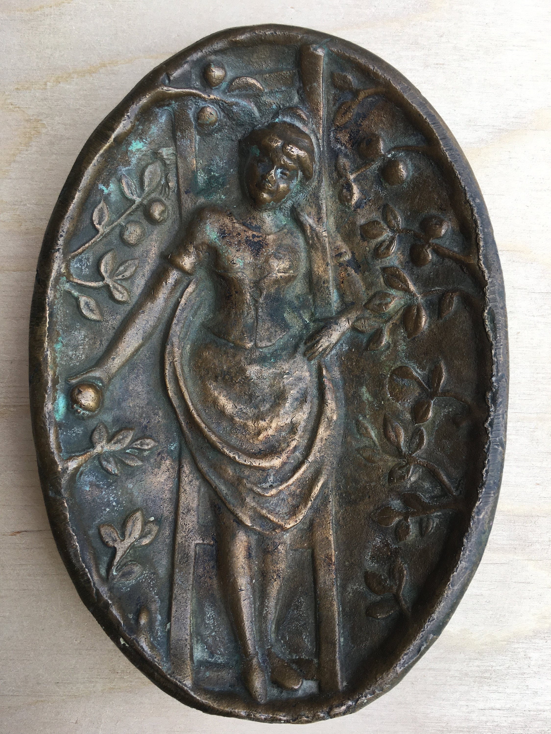 Vintage Risque Woman on Ladder Dish - Etsy