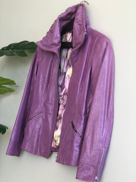 Beautiful Vintage Lila Leather Jacket for Ladies | Etsy