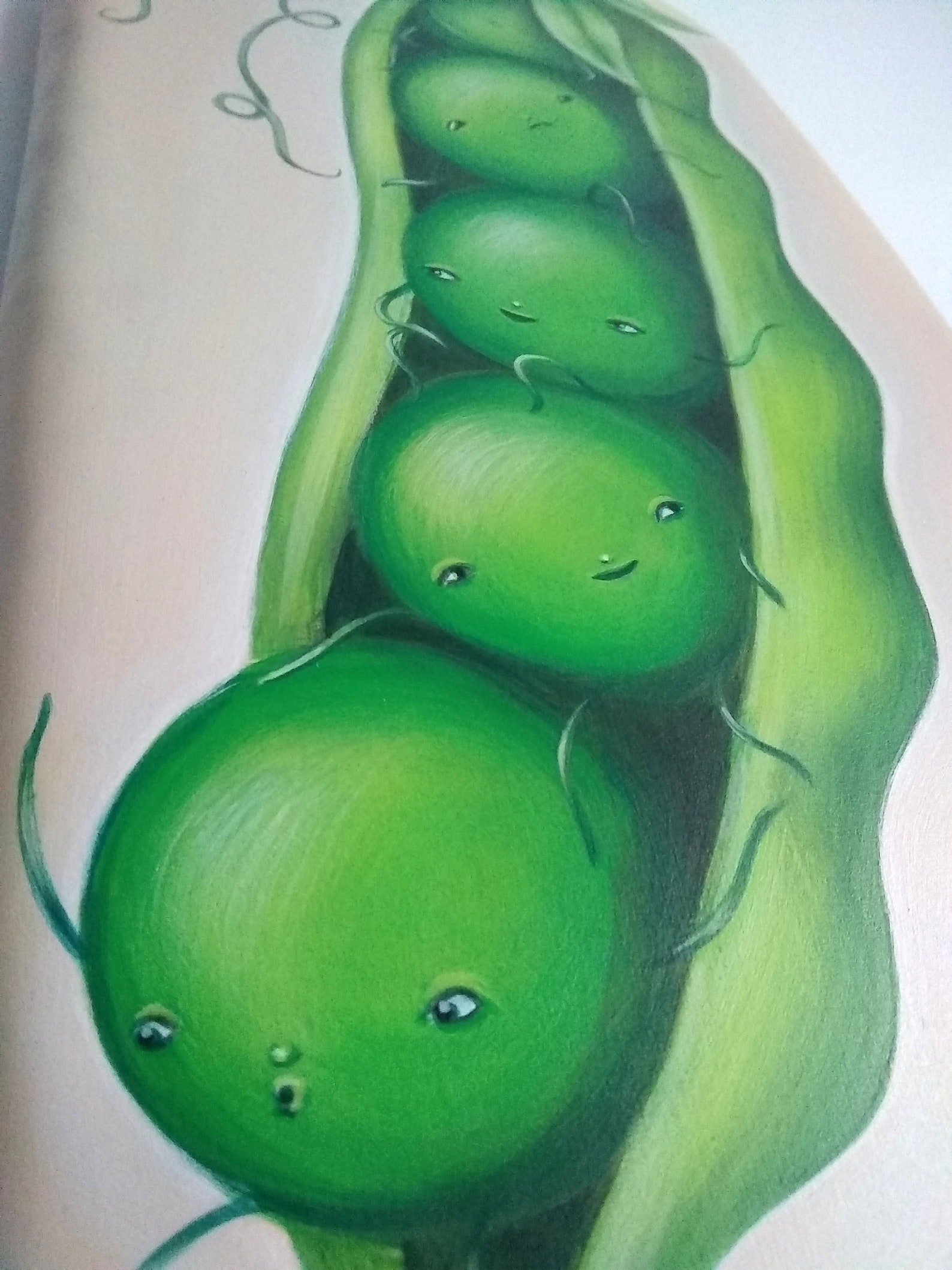 Peapod Pals Hand Painted Metal Wall Art Original Food - Etsy