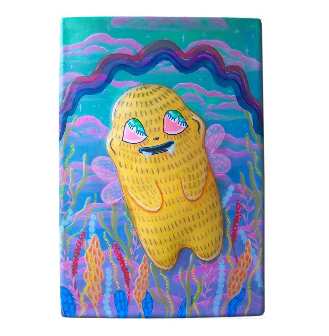 Bumblebear, Original Fantasy Painting, Metal Wall Art, Hand Painted ...