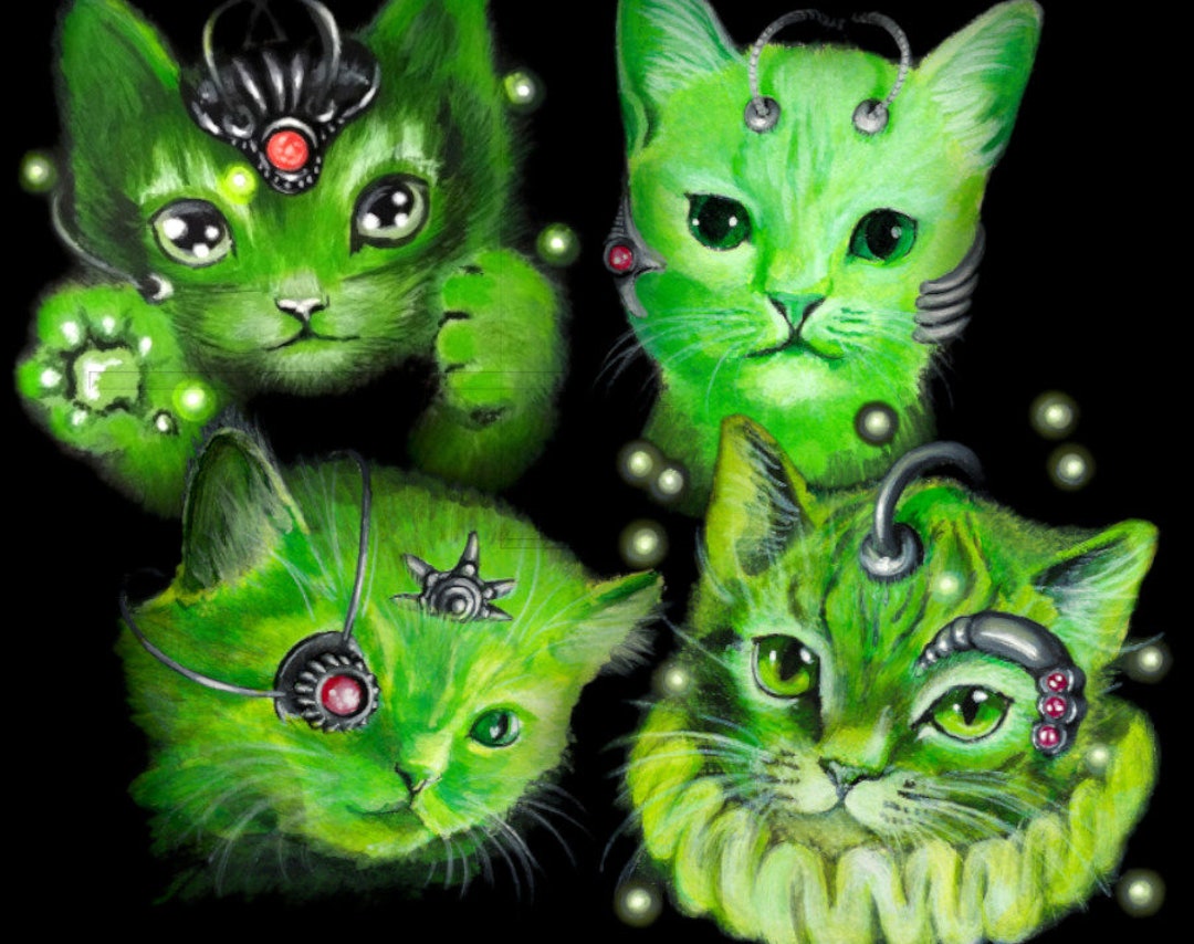 CyberCat 4x4 Mini impresiones de pinturas acrílicas, paquete de 4 ...