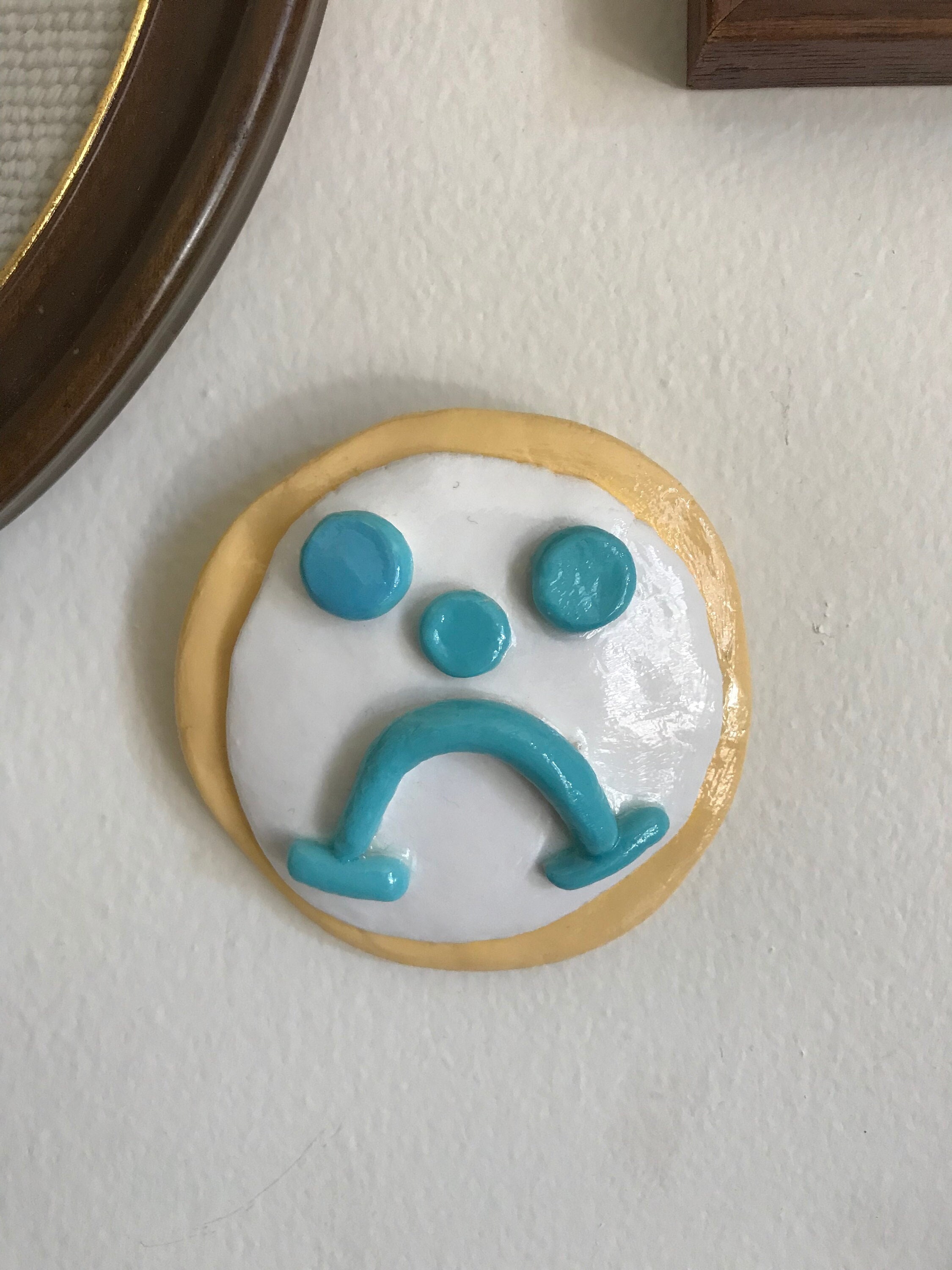 Handmade Ceramic Sad Cookie Wall Art, Pittsburgh Art, Eclectic Wall Art ...