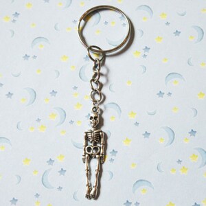 Creepy Cute Skeleton Key Chain, Pastel Goth Skeleton Charm Keychain - Etsy
